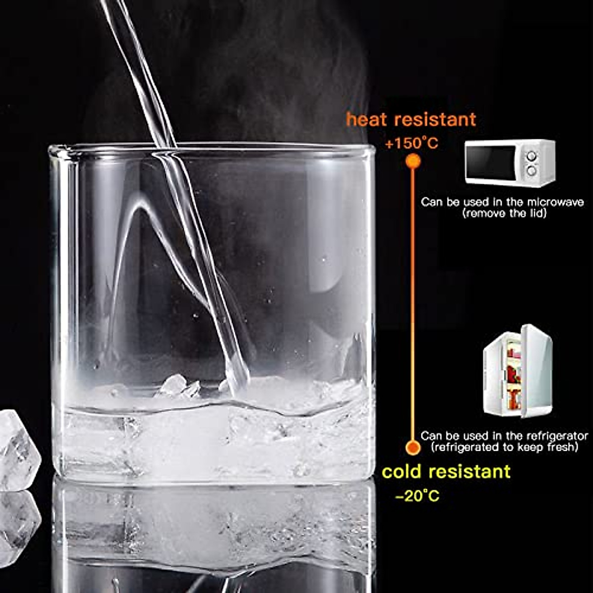 JOUALY 8-Pack Glass Food Storage Jar 8 oz,100% Sealed Borosilicate Glass Bamboo Glass Jars with Bamboo Lid and Bamboo Spoon for Candy, Spices, Coffee Beans, Nuts, Condiments, Cookies, Flour,Tea