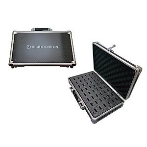 TECH STORE ON Flash USB Thumb Drive Holder Storage Organizer Case with Swivel Handle | Antistatic and Shockproof (aluminum, large, holds 48 USB slots)
