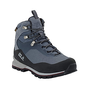 Jack Wolfskin Women's Wilderness Lite Texapore Mid Hiking Boots, Pebble Grey/Burgundy, 9.5