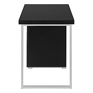 Monarch Specialties I 7649 Computer Desk, Home Office, Laptop, Left, Right Set-up, Storage Drawers, 48" L, Work, Metal, Laminate, Black, Grey, Contemporary