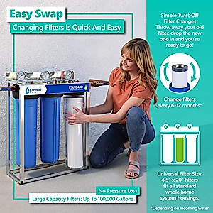 Express Water – Granular Activated Carbon Replacement Filter – Whole House Replacement Water Filter – GAC High Capacity Water Filter – 5 Micron Water Filter – 4.5” x 20” inch