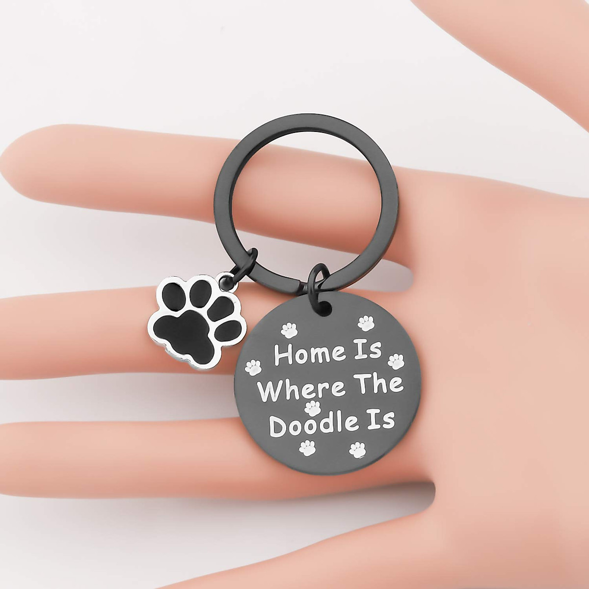 PLITI Golden Poodle Gifts Dog Mom Gifts Dog Dad Gifts Dog Lover Gifts Pet Parent Gift for Couple Dog Owner Gifts Labor Doodle Gifts Home Is Where The Doodle Is Keychain (Home Is Doodle bl)