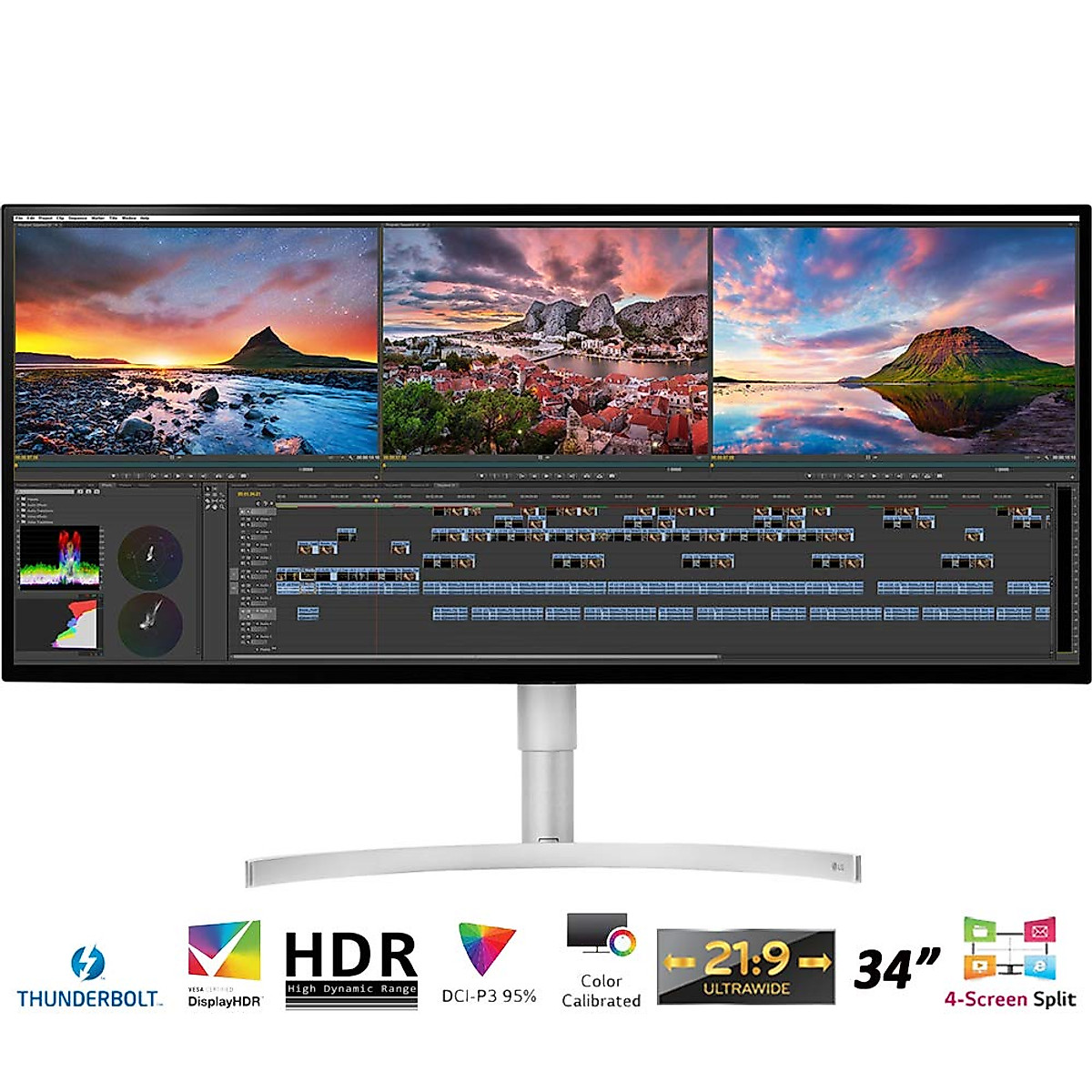 LG 34WK95U-W 34-inch Class 21:9 UltraWide 5K2K Nano IPS LED Monitor with HDR 600 Bundle with Deco Gear Large Extended Gaming Mouse Pad