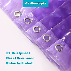 Ga-Geetopia EVA 3D Purple Pearl Plastic Shower Curtain Liner - Premium Light Weight 72" x 72" Bathroom Shower Showroom Curtain Liner with Rustproof Metal Gromments and Weighted Magnet