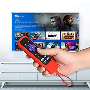 XianNv 3-Pack Roku Remote Cover TVRC280 TCL Roku Protection Universal Replacement Lightweight Shockproof TCL Roku TV Remote Control Cover with Lanyard Red Luminous Blue
