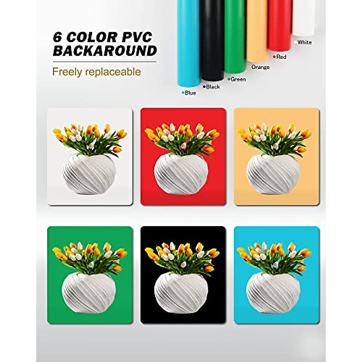 PULUZ Light Box Photography, 12"x12" Professional Dimmable Shooting Tent Kit with CRI >95 White Lighting 112 LEDs Lights + 6 Photo Backdrops for Product Display (Black)