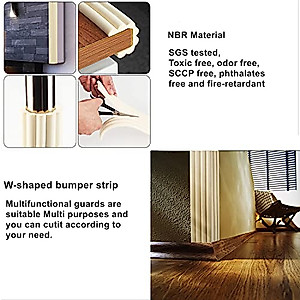 Baby Proofing Safe Edge & Corner Guards Cushion 13ft - Thickened Child Safety Furniture Bumper & Table Protectors. Pre-Taped Corners(W Beige)