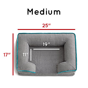 Brindle Orthopedic Dog Bed for Medium Dogs - Waterproof Dog Sofa Bed Medium, Supportive Memory Foam Pet Couch Bed with Removable Washable Cover, Water Resistant Cover, Nonskid Bottom, Dove Gray