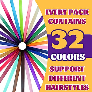 32 PCS Clip in Colored Hair Extensions for Kids, 20 Inches Rainbow Long Straight Hairpieces Synthetic,BEAHOT Hair Extensions-Pretty Gift for Cosplay Dress Up Fashion Party Birthday（32 Colors)