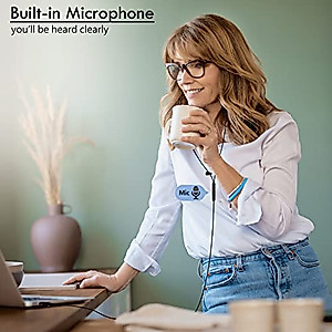USB Earbuds with 8.2FT Extra Long Cord for Computer, in-Ear USB Headphone Headset with Mic Compatible with Laptop, Desktop PC, Notebook & Chromebook, Noise-isolation & Lightweight, CGS-W7