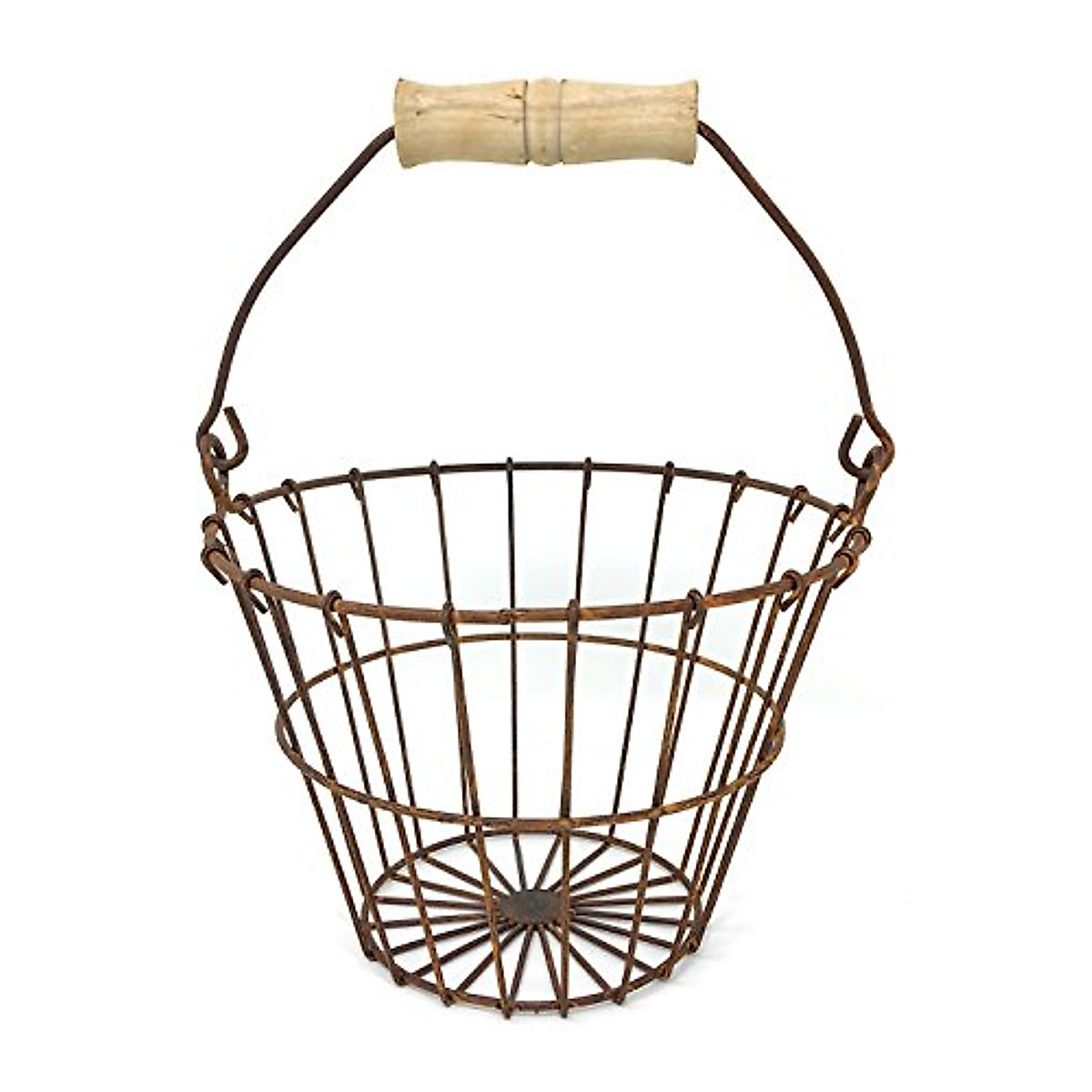 Hearthside Collection Rusty Metal Wire Egg Basket (1)
