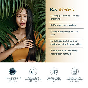 Abundant Natural Health Ocean Soothe Scalp Relief Spray with Highly Concentrated Magnesium Salt for Dry and Flaky Skin, Quick Absorption, All Natural and Fragrance-Free Leave-In Scalp Treatment, 60mL