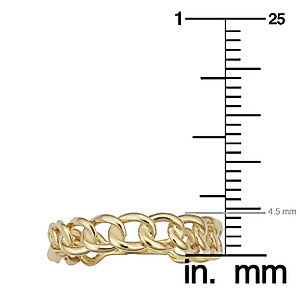 Kooljewelry 14k Yellow Gold 4.5 mm Curb Link Ring (size 7)
