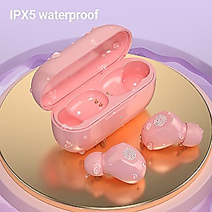 WskLinft Wireless Headset Automatic Pairing High Fidelity Bluetooth-compatible5.2 Sports Dynamic Ear Hook Earphone for Fitness Pink