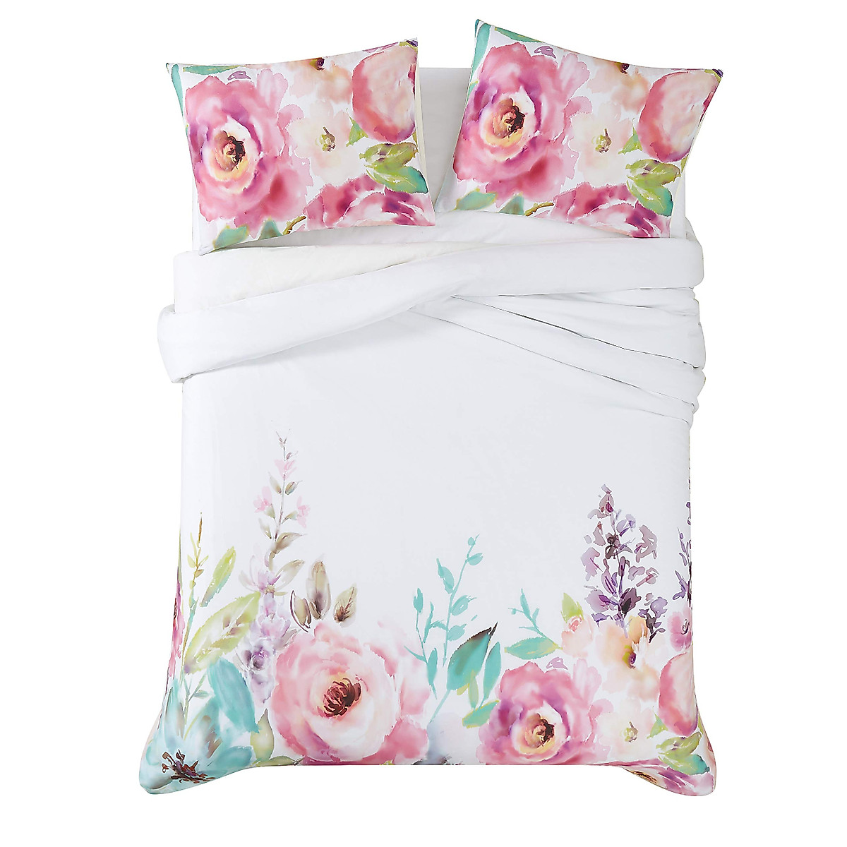 Christian Siriano NY Spring Flowers 3 Piece Full/Queen Duvet Cover Set