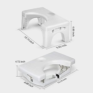 Folding Toilet Stool, Enow Multi-Function Foldable 7" Height Squatting Toilet Step Stool, Convenient and Compact Squatting Stool, Creative Non-Slip Toilet Seat Footstool, Fit for All Toilets