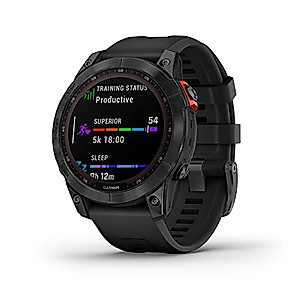 Garmin fēnix 7 Solar Multisport GPS Watch, Black with Silicone Band