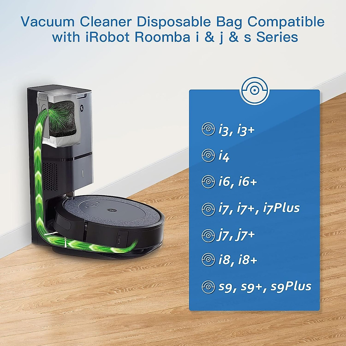 JoyBros 10 Pack Vacuum Bags Compatible with iRobot Roomba i & s & j Series Replacement dust bag for iRobot Roomba i1+ i3+ i4+ i6+ i7+ i7Plus j7+i8+ s9