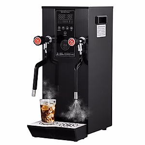 Commercial Milk Frother | 12L Milk Steamer Machine | 110 V 2000W Milk Foamer, Steam Milk Frothing Machine For Espresso Coffee Tea Coffee Shop Dessert Shop (Black)