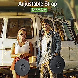 XXL Portable Toilet for Camping, 19.7"H Super Large Retractable Potty for Adults, Adjustable Height, with Liquid Waste Gel, Toilet Bag (Black)