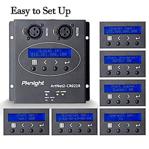 Pknight ArtNet DMX 1024 Ethernet Lighting Controller Interface，2 Universe/Truss Mountable/PoE CR021R