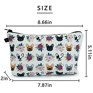 Cosmetic Bags for Women Small French Bulldog Purple Makeup Bag for Purse Travel Toiletry Bag Accessories Organizer Zipper Pouch Gift Idea