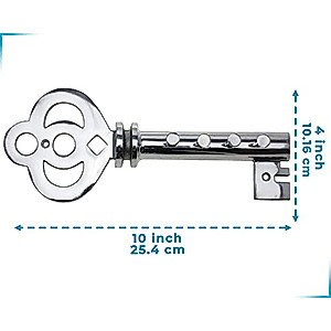Comfify Decorative Wall Mounted Key Holder - Multiple Key Hooks Rack for Entryway - Hand Cast Aluminum Key Shaped - Modern Theme - Polished Finish - with Screws and Anchors
