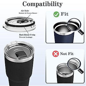 30 oz Tumbler Lid, 30 oz Magnetic Replacement Lids Compatible for YETI 30 oz Tumbler, 14 oz Mug and 35 oz Straw Mug, Travel Spill Proof Cup Lids Covers with Magnetic Slider Switch, BPA Free