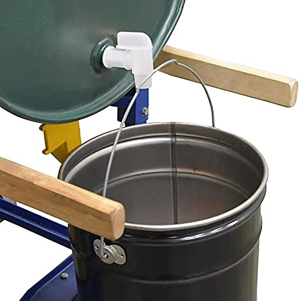 PowGrow Plastic Faucet Spigot Drum Faucet, White Flow 3/4 Faucet for Plastic Drums Jugs, Durable Polyethylene Material Barrel Faucet Replacement Spigot, 1 Inch Thread Size,1-Pack