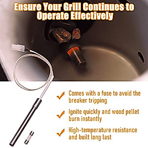 Upgrade Replacement Parts Kit for Pit Boss and Traeger Pellet Grill Smoker, Include Auger Motor 2.0 RPM, Induction Fan, Igniter Hot Rod with Fuse, Fire Pot Accessories with Screws