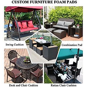 Custom Outdoor Waterproof Bench Cushion,Personalized Size Garden Patio Seat Cushion,Indoor/Outdoor Anti-Slip Foam Furniture Cushion,for Bay Window Cushion,Porch Swing Chair Pad