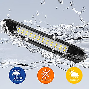 Dream Lighting 12 Volt Auto Waterproof Awning Lights/Cool White RV Exterior LED Lighting for Marine Boat Camper Trailer and Motorhome 9.84 inch Black Shell Pack of 2