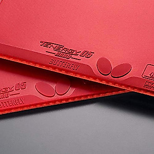 Butterfly Tenergy 05 Hard Table Tennis Rubber Table Tennis Rubber | 1.9 mm or 2.1 mm | Red or Black | 1 Inverted Table Tennis Rubber Sheet | Professional Table Tennis Rubber