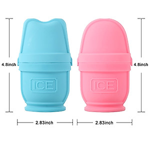 BFASU 2 Packs Face and Body Ice Roller, Silicone Ice Cube for Puffiness, Pain Relief, Cold Therapy Ice Cup Molds Massage Tool