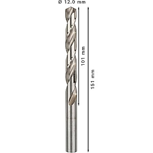 Bosch 2608595081 Metal Drill Bit Hss-G 12mmx3.98inx5.94In 5 Pcs