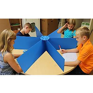 Blue Premium Corrugated Plastic Round Study Carrel Single Item