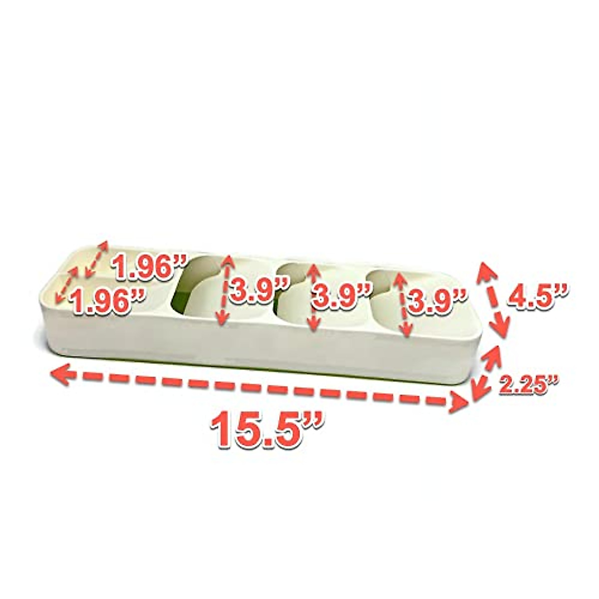 2022 Latest Kitchen Organizer Cutlery Storage Tray Knife Holder Drawer Storage for Spoons, Forks, Knives Tableware Organizer Knives Block Rack Set Cabinet Stand Multi-Purpose 15.5" (Cutlery White)