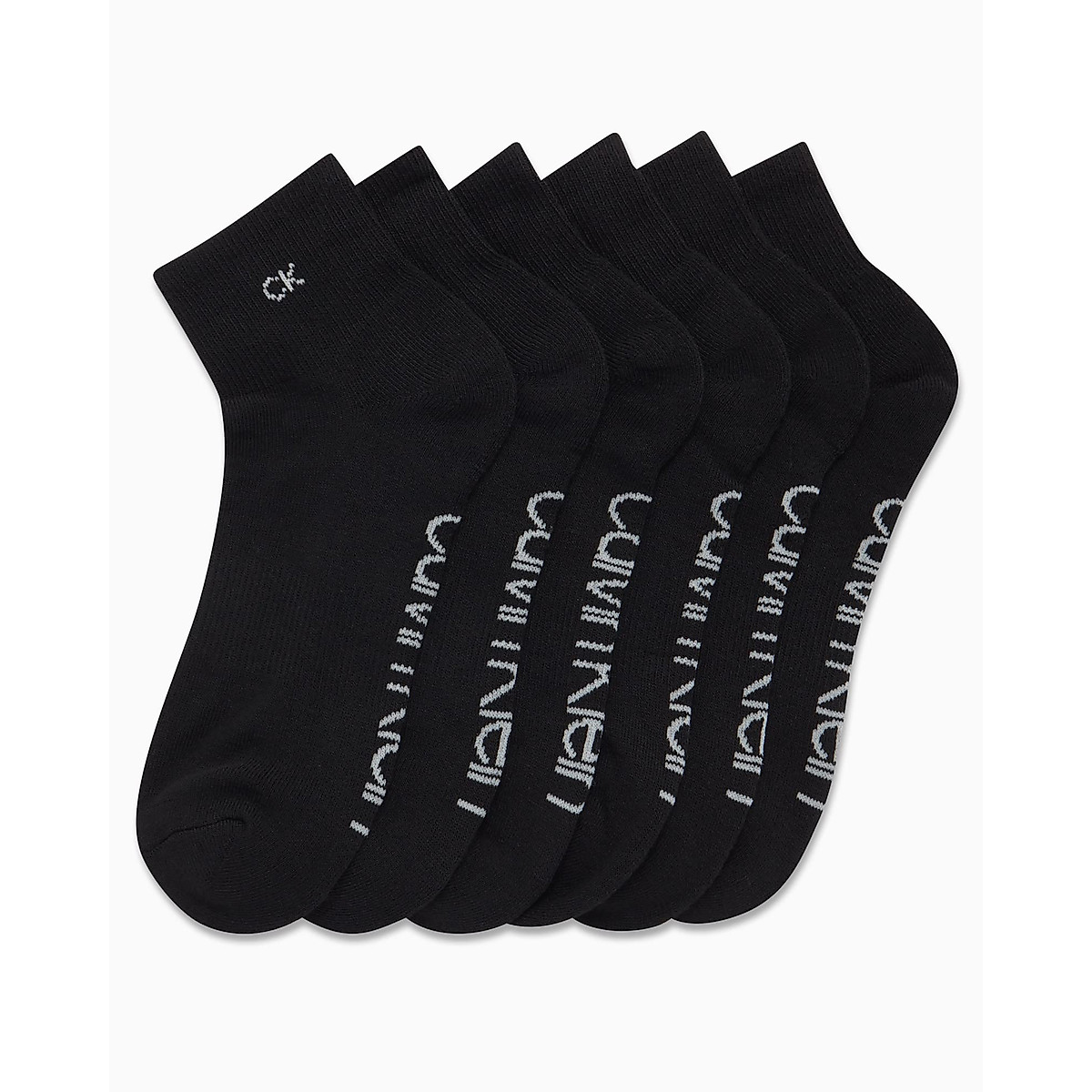 Calvin Klein Men's Socks - Cushioned Above Ankle Athletic Mini-Crew Socks (6 Pack), Size 7-12, Black