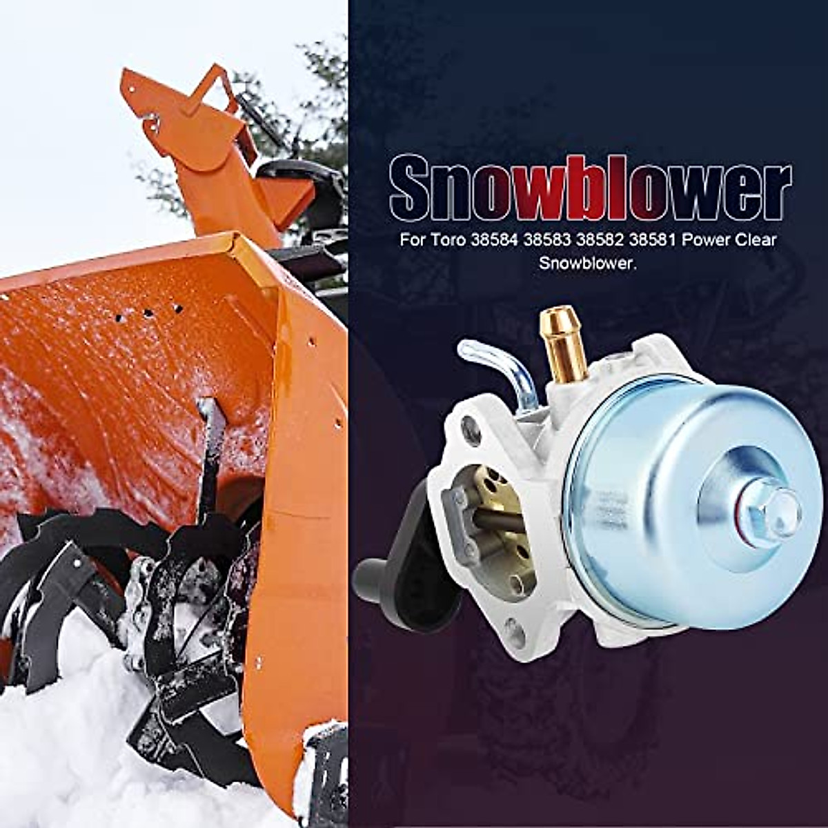 QAZAKY Carburetor for 801396 801233 801255 38518 38584 38538 084133 084233 084332 084333 Toro 38581 38582 38583 38584 38600 38601 38602 38603 38610 38611 CCR2400 CCR3000 CCR3600 CCR3650 CCR3650 GTS210