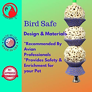 Bonka Bird Toys 2366 Three Mini Cakes Small Medium Bird Toy Natural Sola Cupcake Chew Shred Forage Cockatiel Parakeet Conure and Other Similar Birds