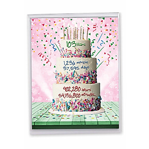 NobleWorks - Big Funny 103th Milestone Birthday Paper Card 8.5 x 11 Inch with Envelope (1 Pack) Large Jumbo 103 Year Time Count J2795MBG