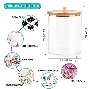 Otostar Bamboo Bathroom Accessory Set 6 Piece Bathroom Accessories Set Plastic Gifts Bath Set with Toothbrush Holder Soap Dispenser Qtip Holder Tumbler Soap Dish Toilet Brush Holder Trash Can (White)