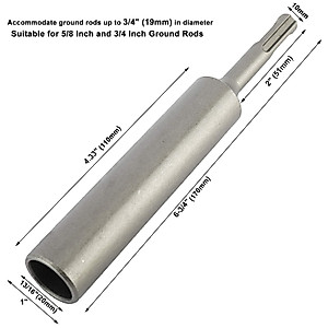 HighFree SDS Plus Ground Rod Driver for 5/8 and 3/4 Inch Ground Rods,10mm Diameter Shank,Work with Rotary Hammer Drills