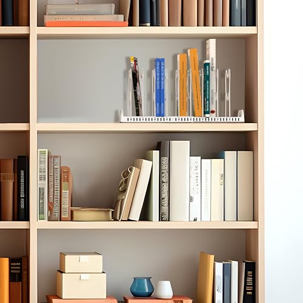 Simple Houseware 10 Compartments Expandable Pan Organizer, White, Plastic, Metal, 12"-22"L x 9.5"W x 8.5"H