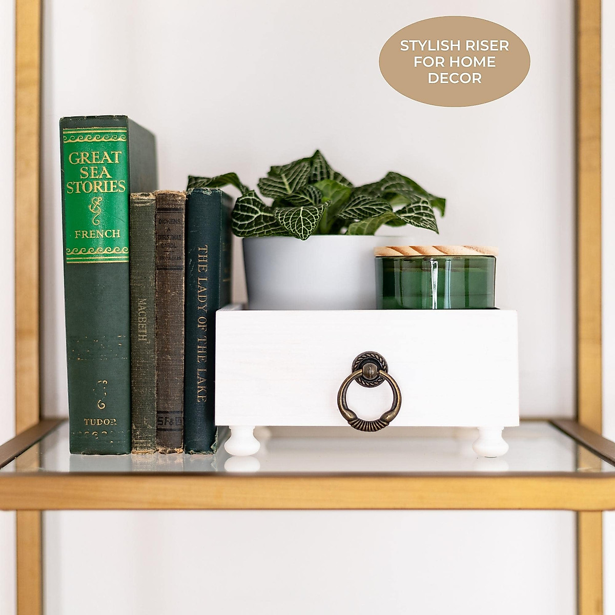 Farmhouse Napkin Holder White - Wooden Napkin Holder With 4 Feet, Rustic Napkin Holder Wood, White Napkin Holder With Handle, Flat Napkin Holder for Table, Table Napkin Holder, Paper Napkin Holder