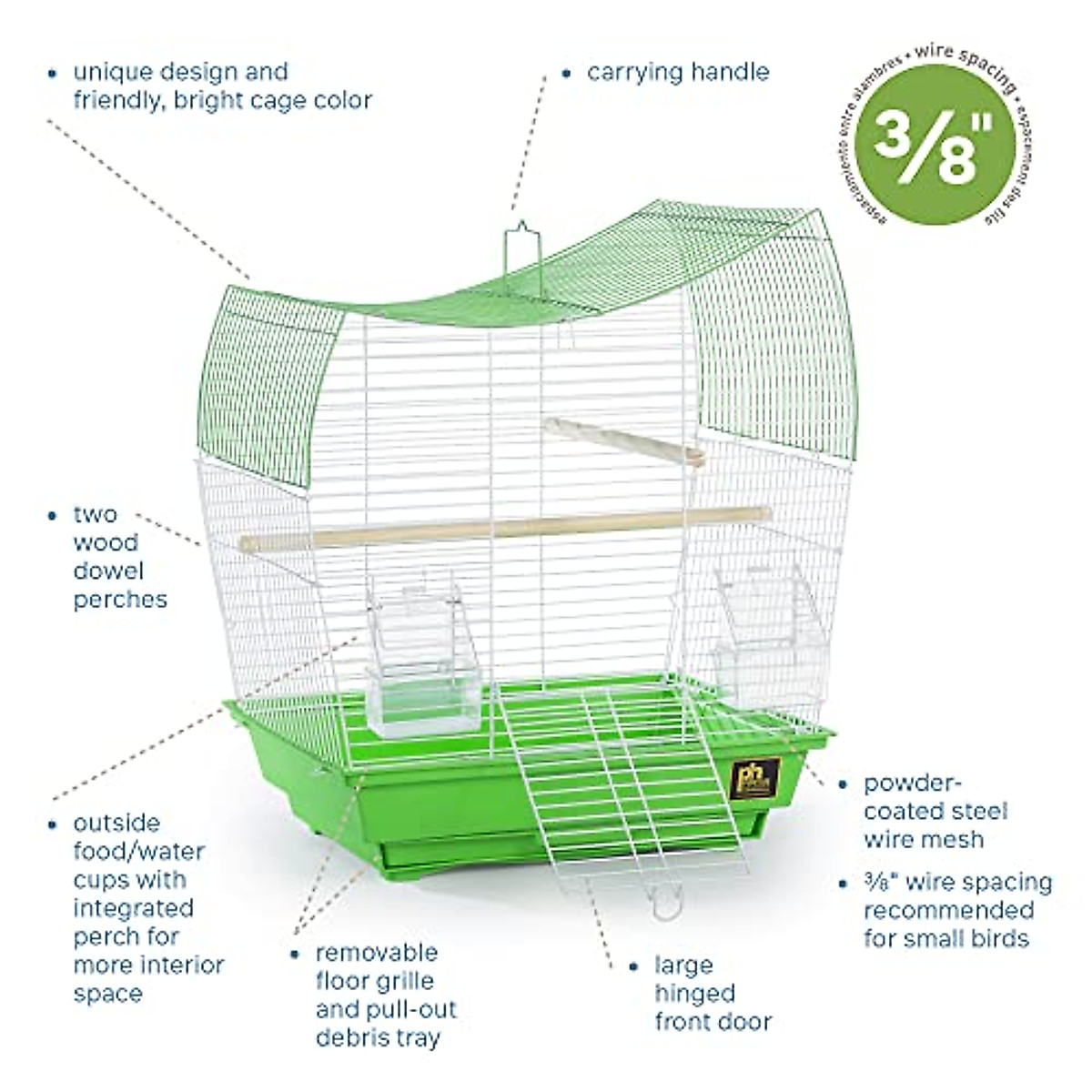 Prevue Pet Products South Beach Wave Top Bird Cage, Lime Green (SP50081)