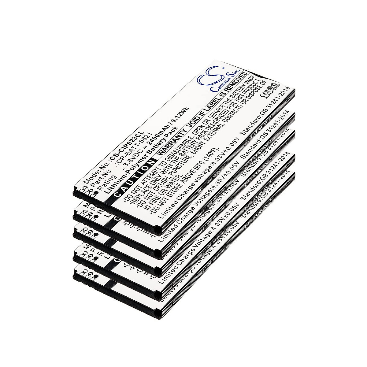 KOVHIHAV Replacement (5-Pack) Battery for Cisco 8821, CP-8821-EX-K9-BUN, CP-8821-K9-BUN, Wireless IP Phone 8821,fits Part No 74-102376-01, CP-BATT-8821, 3.8V 2400mAh