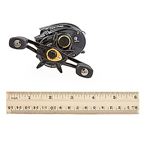Abu Garcia PMAX3-L Pro Max Low-Profile Baitcast Fishing Reel, Left Hand,Gold,Black