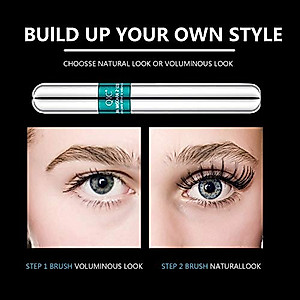 2PCS 4D Silk Fiber Lash Mascara,2 in 1 Thrive Mascara For Natural Lengthening And Thickening Effect,no clumping Superstrong Mascara for Long-Lasting,Beauty Charming Eye Make up
