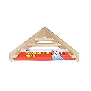 Prevue Pet Products 3300 Wood Corner Shelf Laddered Platform for Bird Cages, 7 by 7-Inch